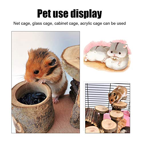 Oreilet Hamster Guinea Pig Toys, Wooden Hamster Climbing Toys Durable Natural Hamster Wooden Square Hamster Chew Toys Set, Gerbils Pets for Small Animals Pets(Apple Wood Column, S, Blue)