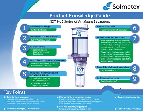 Solmetex NXT Hg5 Collection Container with Recycle Kit (NXT-Hg5-002CR) for Solmetex Amalgam Separator Maintenance Free for Dental Office