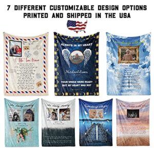 Generic Personalized Memorial Blanket Collection, Custom Keepsake Throw, Sympathy Gift, Remembrance Gift, Memory Gifts (Design 6, 50x60in Medium Sherpa-Lined)…