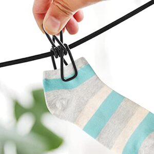 Sihuuu Portable Travel Clothesline Adjustable Elastic Travel Camping Retractable Clothes line with 12 PCS Clips for Travel Outdoor Indoor