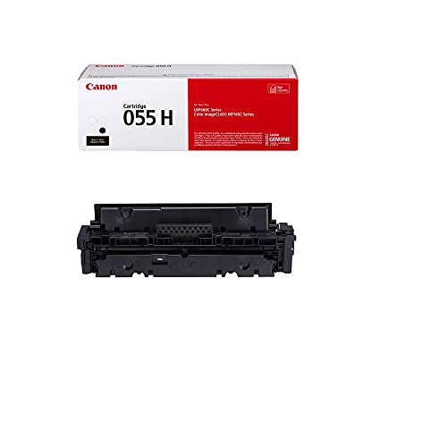 Canon 055 Toner Cartridge Black Yield 7600 Pages and Cyan, Magenta, Yellow Yield 2100 Pages -4 Pack in Retail Packaging