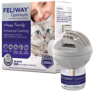 feliway optimum cat, enhanced calming pheromone diffuser, 30 day starter kit (48 ml)