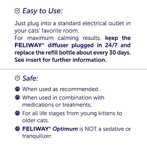 FELIWAY Optimum Cat, Enhanced Calming Pheromone Diffuser, 30 Day Starter Kit (48 mL)