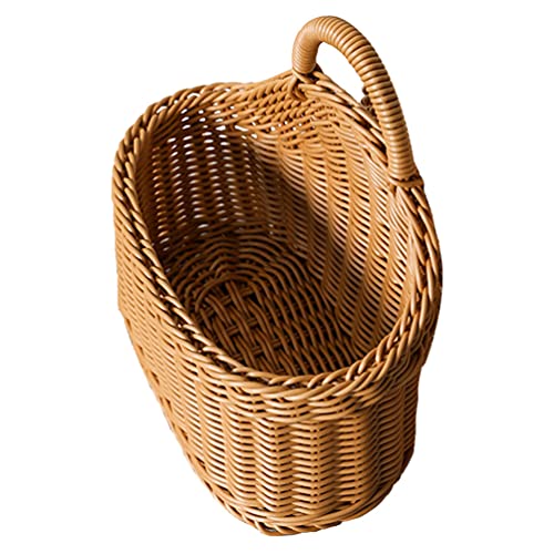 Cabilock Woven Storage Basket Wall Mounted Hanging Basket Wall Hanging Storage Organizer Entryway Mail Letter Holder Wall Decor for Office Bedroom Home