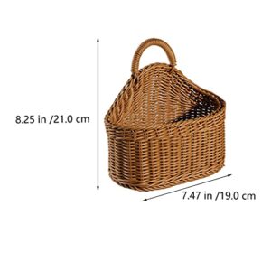 Cabilock Woven Storage Basket Wall Mounted Hanging Basket Wall Hanging Storage Organizer Entryway Mail Letter Holder Wall Decor for Office Bedroom Home