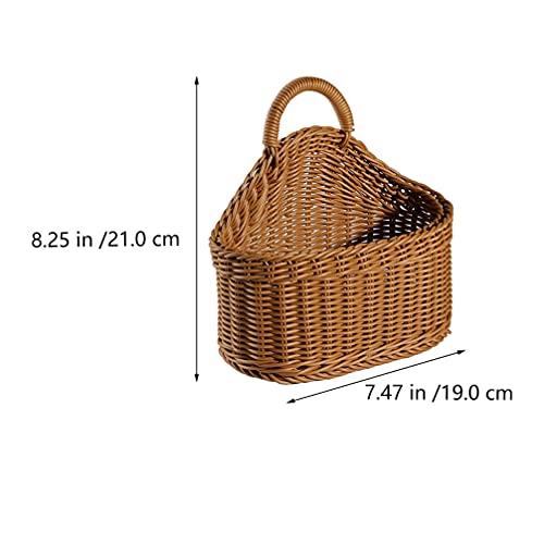 Cabilock Woven Storage Basket Wall Mounted Hanging Basket Wall Hanging Storage Organizer Entryway Mail Letter Holder Wall Decor for Office Bedroom Home