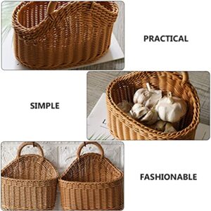 Cabilock Woven Storage Basket Wall Mounted Hanging Basket Wall Hanging Storage Organizer Entryway Mail Letter Holder Wall Decor for Office Bedroom Home