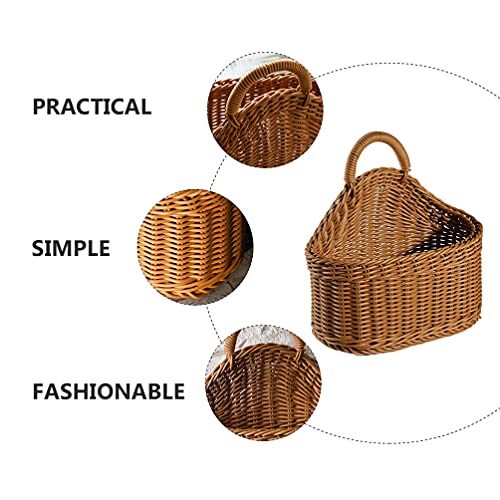 Cabilock Woven Storage Basket Wall Mounted Hanging Basket Wall Hanging Storage Organizer Entryway Mail Letter Holder Wall Decor for Office Bedroom Home