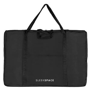 sleekspace art portfolio case. soft case professional portfolio with multi handles for artwork storage, presentation book carrying, artist portfolio bag, kids art, tv or monitor transport