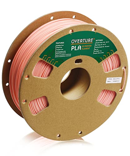 OVERTURE PLA Filament 1.75mm PLA 3D Printer Filament, 1kg Cardboard Spool (2.2lbs), Dimensional Accuracy +/- 0.03mm, Fit Most FDM Printer (Sakura Pink)