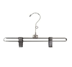 nahanco 12" metal skirt/pant hanger with loop hook, high polished chrome - 100/ctn.