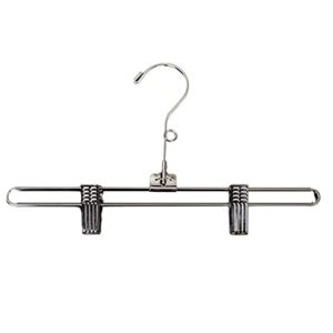 NAHANCO 12" Metal Skirt/Pant Hanger with Loop Hook, High Polished Chrome - 100/CTN.