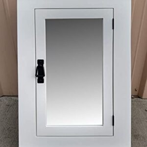 White Mission Recessed Medicine Cabinet/Black Hardware