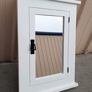 White Mission Recessed Medicine Cabinet/Black Hardware