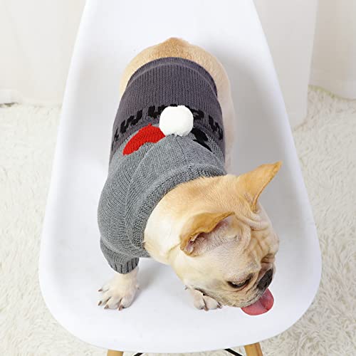 Neiwech Dog Clothes Pet Dog Hooded Sweater Soft Warm Knitwear I Love Mammy Sweatshirt for Puppy Small Dogs (Grey, L)