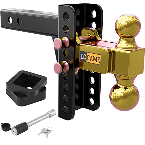 LOCAME Trailer Hitch, Fits 2-Inch Receiver, 6-Inch Drop/Rise Drop Hitch , Class 3 Tow Hitch for Heavy Duty Truck with Double Pins, LC0010