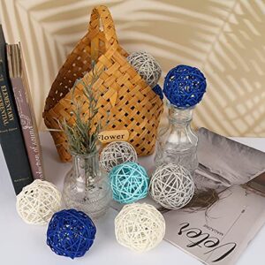 DomeStar Large Rattan Balls, 16PCS 2.8 Inches Wicker Balls Decorative Balls Natural Decorative Wicker Rattan Balls Orbs Vase Fillers