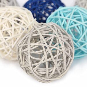 DomeStar Large Rattan Balls, 16PCS 2.8 Inches Wicker Balls Decorative Balls Natural Decorative Wicker Rattan Balls Orbs Vase Fillers