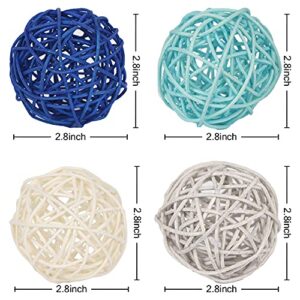 DomeStar Large Rattan Balls, 16PCS 2.8 Inches Wicker Balls Decorative Balls Natural Decorative Wicker Rattan Balls Orbs Vase Fillers