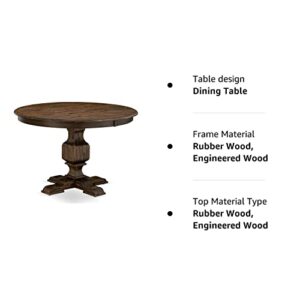 East West Furniture Mid Century FE3-07-TP Wooden Dining Table Round Tabletop and 48 x 30-Distressed Jacobean Finish