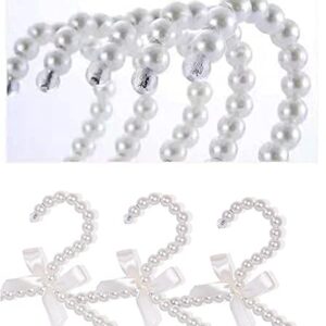 Aimeely 10PCS Pearl Beaded Clothes Rack Large Bowknot Wedding Shop Daily Pants Hangers 1#