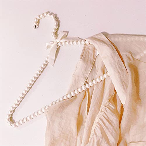 Aimeely 10PCS Pearl Beaded Clothes Rack Large Bowknot Wedding Shop Daily Pants Hangers 1#