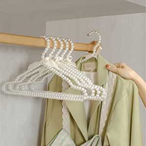 Aimeely 10PCS Pearl Beaded Clothes Rack Large Bowknot Wedding Shop Daily Pants Hangers 1#