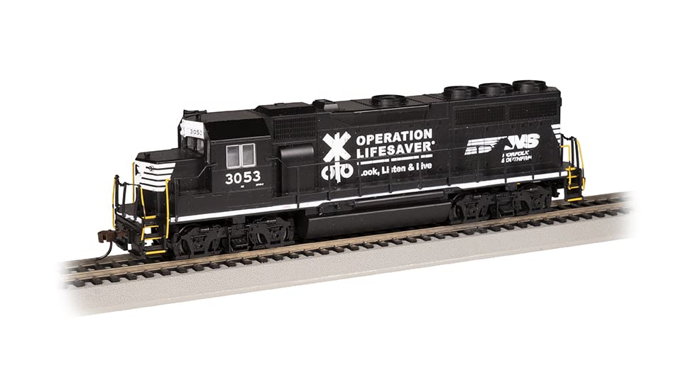 Bachmann Trains - EMD GP-40 DCC Ready Locomotive - Norfolk Southern #3053 (Operation Lifesaver) - HO Scale, Prototypical Colors