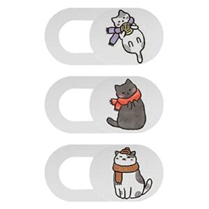 solustre laptop stickers 3pcs webcam cover slide camera cover cat pattern privacy cover for laptop tablet smartphone notebook webcam computer camera phone cover style 1 laptop camera cover slide