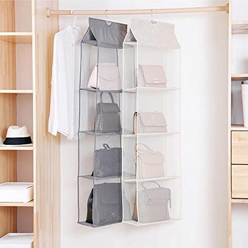 MSR Imports Pull Down Hanging Closet Caddy - Storage Space Organization System Gray