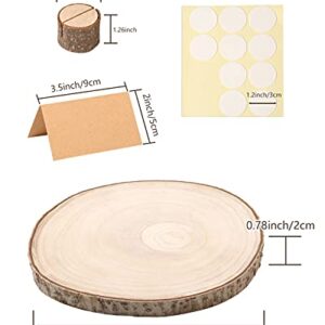 Caydo 2 Pieces 10-12 Inch Wood Cake Stand Large Wood Slices Serving Tray for Table Centerpiece, Wedding Cake and Cheese Board