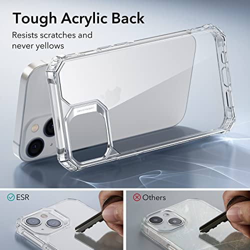 ESR for iPhone 14 Case/iPhone 13 Case Clear, Military-Grade Protection, Shockproof Air-Guard Corners, Yellowing-Resistant Acrylic Back, Phone Case for iPhone 14/iPhone 13, Air Armor Case, Clear