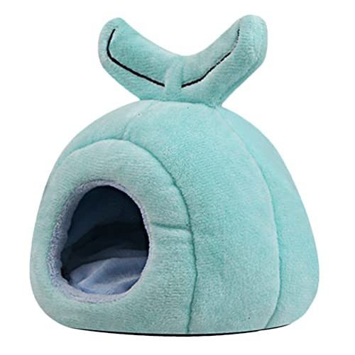 balacoo Guinea Pig Bed Hedgehog Hamster Hideout Warm House Whale Shape Small Animals Habitat Supplies for Chinchilla Hamster