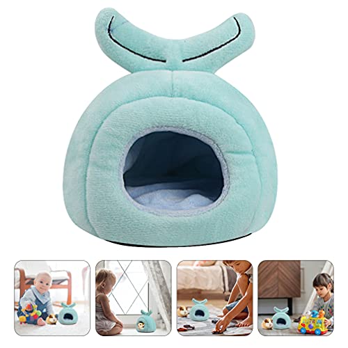 balacoo Guinea Pig Bed Hedgehog Hamster Hideout Warm House Whale Shape Small Animals Habitat Supplies for Chinchilla Hamster