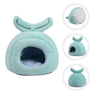 balacoo Guinea Pig Bed Hedgehog Hamster Hideout Warm House Whale Shape Small Animals Habitat Supplies for Chinchilla Hamster