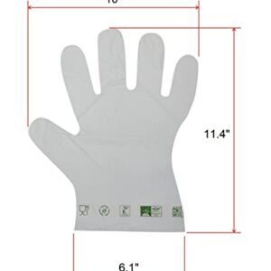 TYPLASTICS Compostable Food Prep Gloves, Large, Pack of 100, ASTM D6400, US BPI and Europe OK Compost HOME Certified