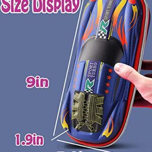 Lrrtwer Pencil Case Car Supercar Pen Case Organizer Stationery for Kids Boys Girls Student Cartoon Pencil Box 3D EVA Large Capacity (Blue01)