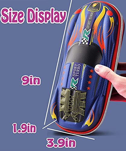 Lrrtwer Pencil Case Car Supercar Pen Case Organizer Stationery for Kids Boys Girls Student Cartoon Pencil Box 3D EVA Large Capacity (Blue01)