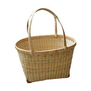 Cabilock Toy Containers Rattan Woven Flower Basket with Handle Picnic Sundries Storage Basket Gift Storge Basket Woven Hanging Wall Mounted Basket Rustic Home Décor Snack Gift Baskets