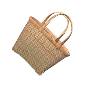 Cabilock Toy Containers Rattan Woven Flower Basket with Handle Picnic Sundries Storage Basket Gift Storge Basket Woven Hanging Wall Mounted Basket Rustic Home Décor Snack Gift Baskets