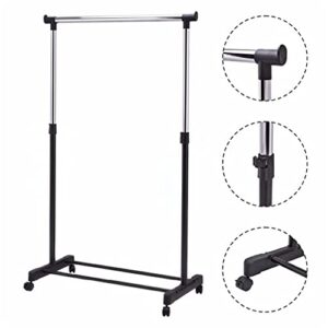 UXZDX Adjustable Rolling Clothes Hanger Coat Rack Floor Hanger Storage Wardrobe Clothing Drying Racks with Shoe Rack