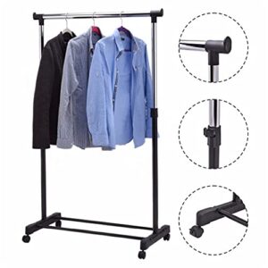 UXZDX Adjustable Rolling Clothes Hanger Coat Rack Floor Hanger Storage Wardrobe Clothing Drying Racks with Shoe Rack