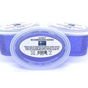 3 Pack of MID SUMMER'S NIGHT INSPIRED aroma Long Lasting Gel Melts™ gel wax for Warmers and Burners PEEL, MELT, ENJOY