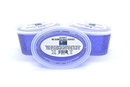 3 Pack of MID SUMMER'S NIGHT INSPIRED aroma Long Lasting Gel Melts™ gel wax for Warmers and Burners PEEL, MELT, ENJOY