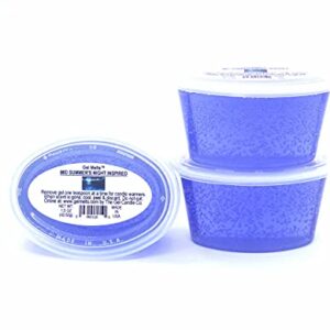 3 Pack of MID SUMMER'S NIGHT INSPIRED aroma Long Lasting Gel Melts™ gel wax for Warmers and Burners PEEL, MELT, ENJOY