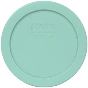 Pyrex 7200-PC Sea Glass Blue Round Plastic Food Storage Lid, Made in USA - 2 Pack