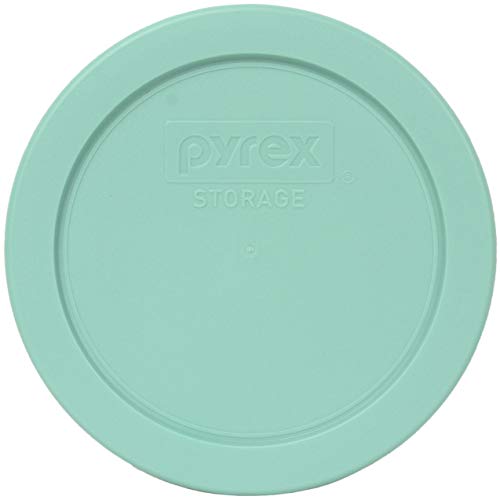 Pyrex 7200-PC Sea Glass Blue Round Plastic Food Storage Lid, Made in USA - 2 Pack