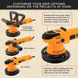 Dura-Gold Heavy Duty 6" Random Orbit Dual-Action Polisher Buffer Sander with Buffing & Polishing 8 Waffle Foam Pad Kit, Variable Speed 2000 to 6400 OPM, High-Performance, 750 Watts, Car Auto Detailing