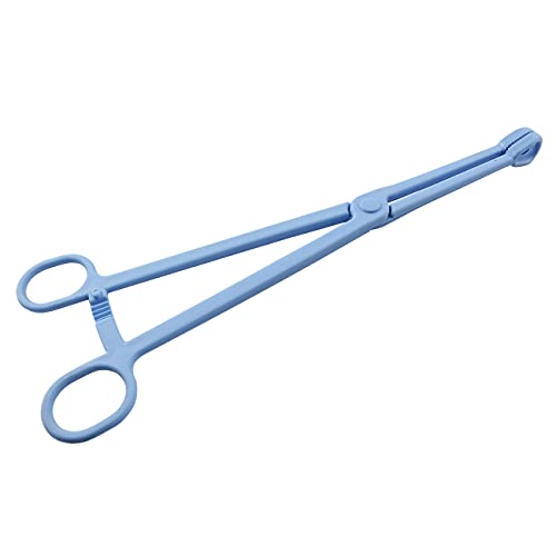 LQ Industrial Reptile Feeding Clip 24.5cm/9.64inch Blue Plastic Tong Tweezer Forcep for Tortoise Lizard Frog Spider Tarantulas