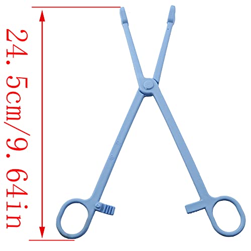 LQ Industrial Reptile Feeding Clip 24.5cm/9.64inch Blue Plastic Tong Tweezer Forcep for Tortoise Lizard Frog Spider Tarantulas